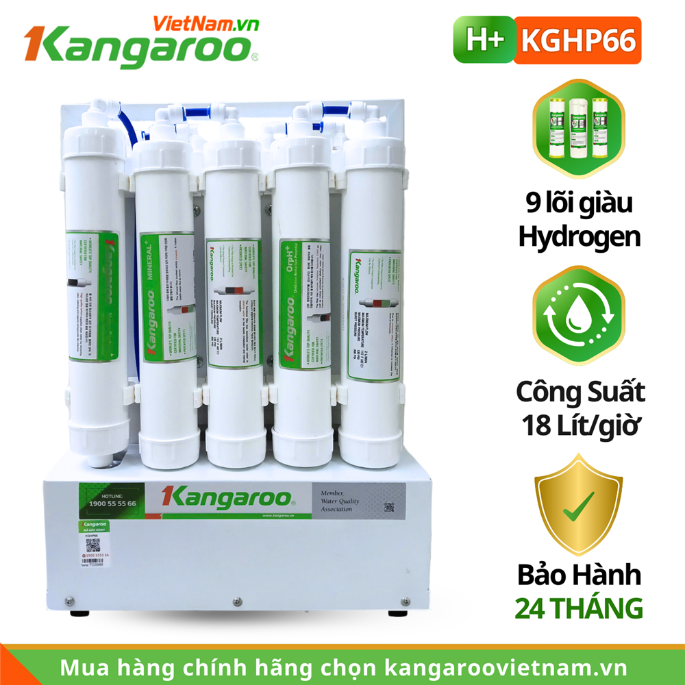 Máy lọc nước Kangaroo Hydrogen để gầm KGHP66, 9 lõi